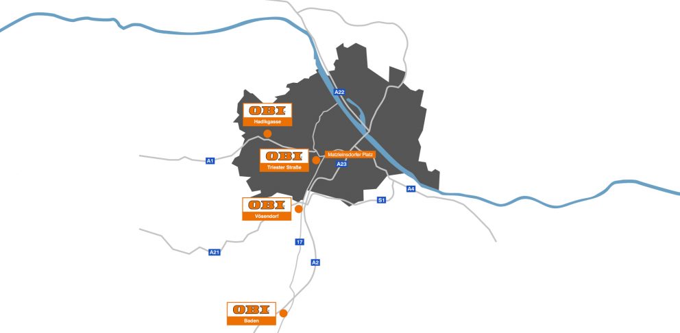 Unsere OBI Standorte in Ihrer Nähe